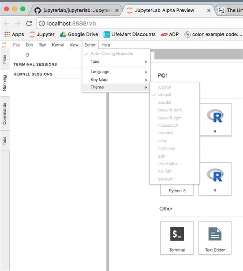 jupyter lab keymaps and themes menu all grayed out · issue 2801 · jupyterlab jupyterlab · github