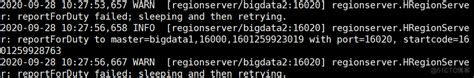 报错：hbase regionserver hregionserver reportforduty failed sleeping and