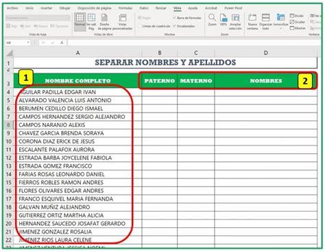 Cómo separar nombres y apellidos en Excel El Tío tech