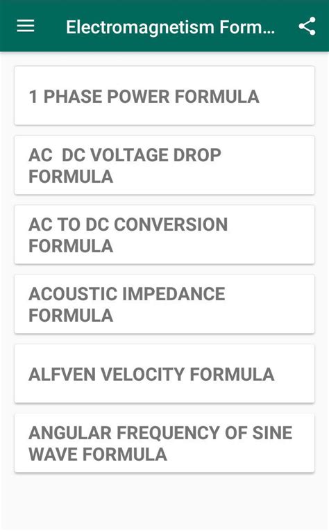 Electromagnetism Formulas Apk Download For Android Latest Version