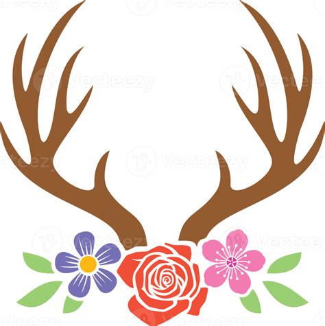cuernos de venado con flores ilustración png antlers with flowers etsy artwork prints