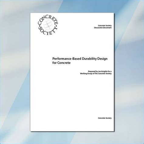 Cs176 Performance Based Durability Design For Concrete Pdf