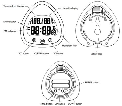 Zeithalter Zh037 Battery Operated Digital Clock Instruction Manual