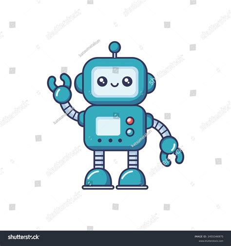 Cute Robot Drawings Vector Drawing In Doodle Style Cute Robot Funny