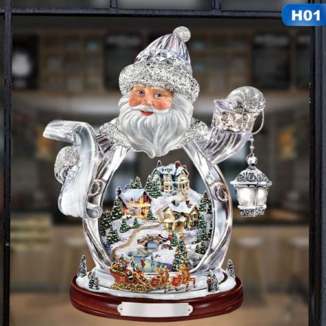 สติกเกอร์ติดผนังลายต้นคริสต์มาสซานต้าสโนว์แมนสําหรับตกแต่งบ้าน Diamonding Th Thaipick