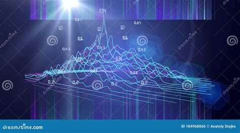 futuristic analytical background with wireframe algorithm analyze data and blurred lines