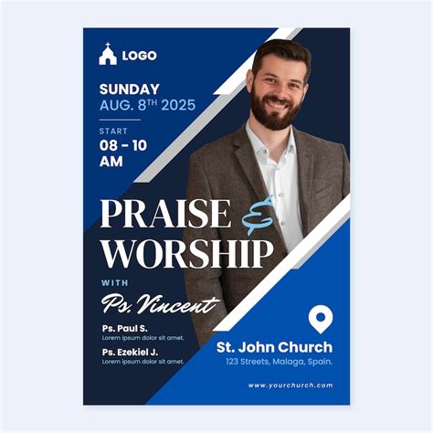 교회 전단지 템플릿 벡터 Freepik에서 무료 고품질 벡터를 다운로드하세요 Freepik