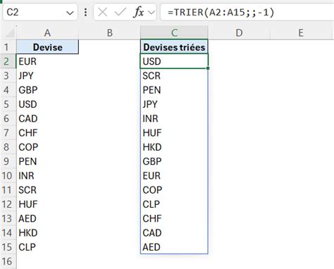 Excel 365 Trier Trierpar Trier Dynamiquement Des Données