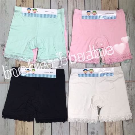 กางเกงชั้นในแบบขาสั้น กางเกงซับใน กางเกงใน สำหรับเด็กผู้หญิง 4 12 ขวบ มี4 ไซส์ แพค 3 ตัว 150 บาท