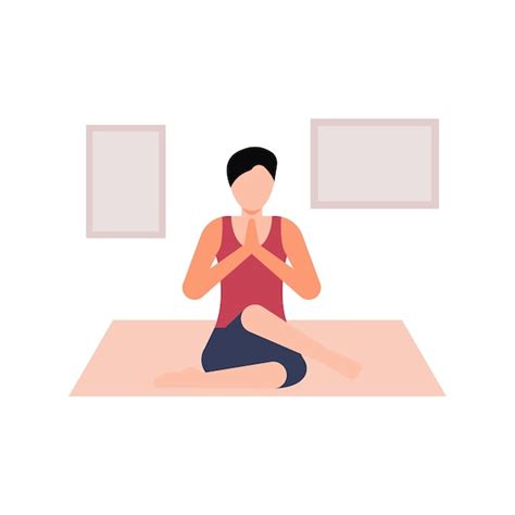 La Chica Esta Haciendo Yoga Vector Premium