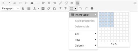 Easy Tables NUSites