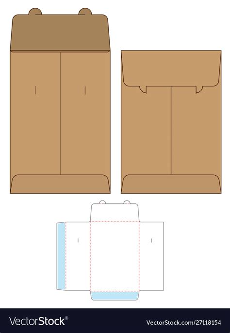 Envelope Packaging Template Design 3d Mock Up Vector Image