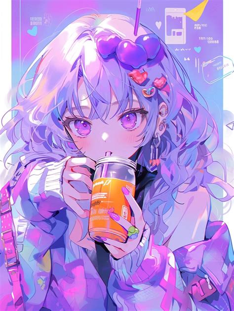 Pink And Purple Anime Characters Colorful Anime Cute Art Anime Art