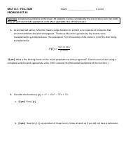 Fall ProblemSet Pdf MAT FALL PROBLEM SET NAME Point Directions