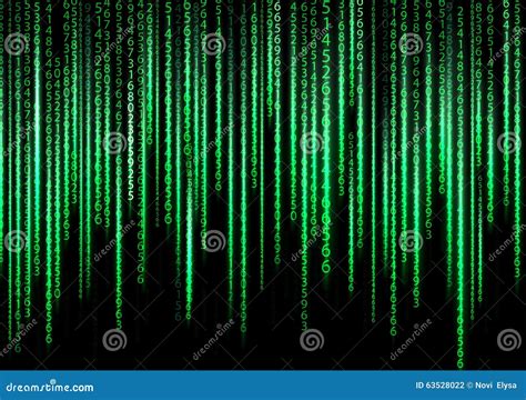 Technology Binary Background Binary On Green Background Stock Vector
