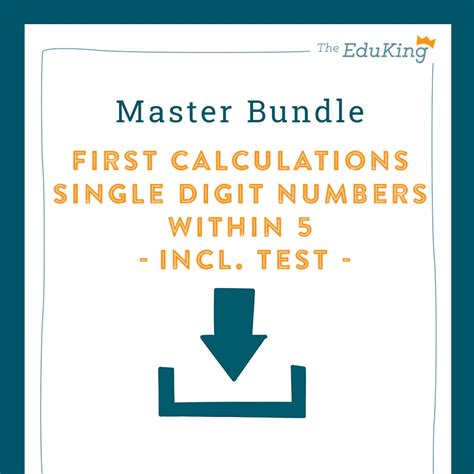 Master Bundle First Calculations Single Digit Numbers Within 5