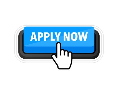 apply now button with cursor pointer click vector web button