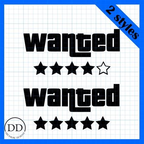 Wanted Level Gta Png Svg Digital Download Cricut Craft