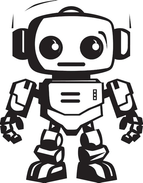 Tiny Titan Combat Robot In Black Vector Design Bitty Battler Cute Tiny Combat Bot Symbol