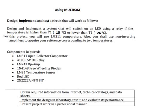 Using Multisim Design Implement And Test A Circuit