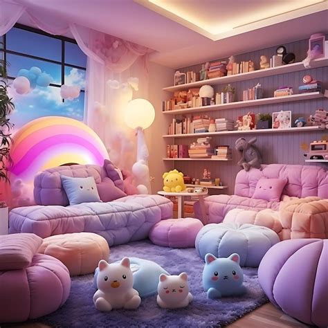 Premium Photo Photo Of Platform Game Unisex Room With Shelves Full