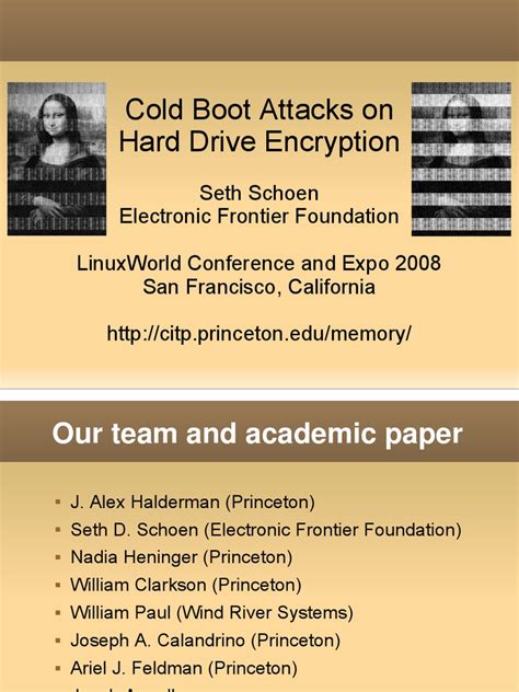 Cold Boot Attacks On Hard Drive Encryption Pdf Random Access Memory