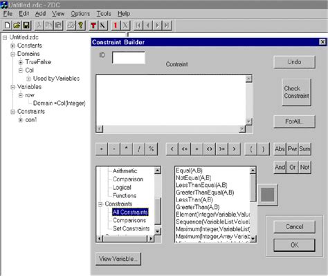 The Zdc Interface And Constraint Builder Download Scientific Diagram
