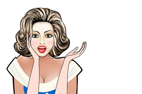 아름 다운 팝 아트 여자는 몸짓을하고 누군가와 이야기합니다 가공의 인물에 대한 스톡 벡터 아트 및 기타 이미지 가공의 인물 만화 일러스트레이션 Istock