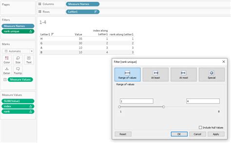 Rank Tableau How To Evenly Split A Ranking Table Into Two Stack Overflow