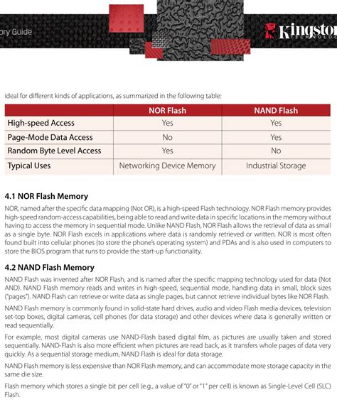 nor vs nand flash