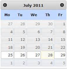 Highlight Start Of Week Javascript Jquery Ui Datepicker Stack Overflow