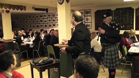 Piping The Haggis At Enrfc Burns Supper 2011 Youtube