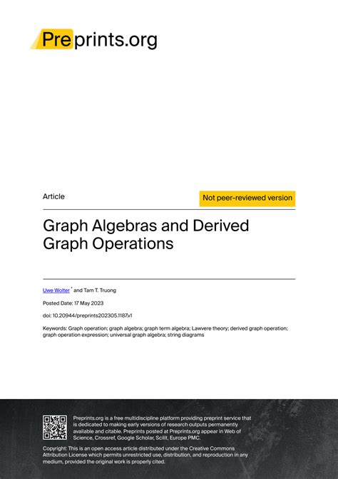 PDF Graph Algebras And Derived Graph Operations