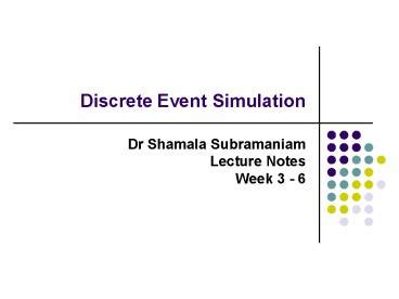 Discrete Event Simulation Presentation Free To View