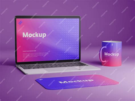 컴퓨터 머천다이징 목업 디자인 프리미엄 Psd 파일