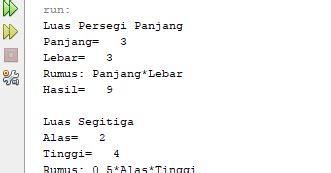 Coding Operasi Perhitungan Suatu Bangun Dalam Java