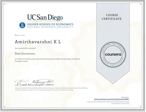Finished Data Structures Course On Coursera Amirthavarshni