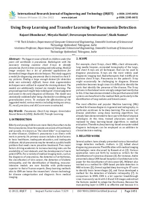 Pdf Using Deep Learning And Transfer Learning For Pneumonia Detection