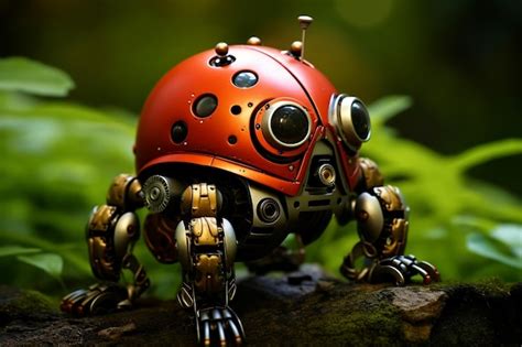 Premium Photo Robotic Ladybug A Tiny Wonder In Nature Generative By Ai