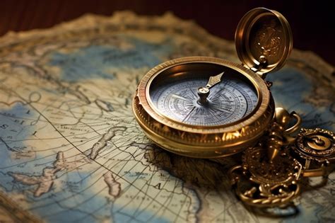 Premium Ai Image A Compass On A Map