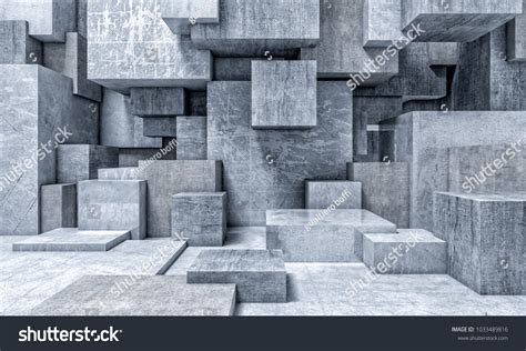 Cube Concrete Abstract Background 3d Rendering Stock Illustration 1033489816 Shutterstock