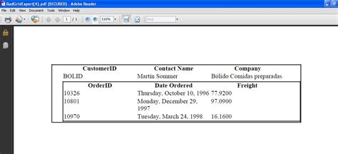 Pdf Export Hierarchical Rad Grid Selected Row Do Not Properly Out Put Masterdetail Table