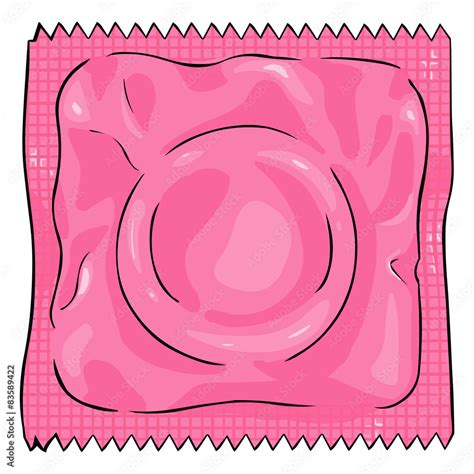 Vector Single Cartoon Condom In Pink Package Stock Vector Adobe Stock