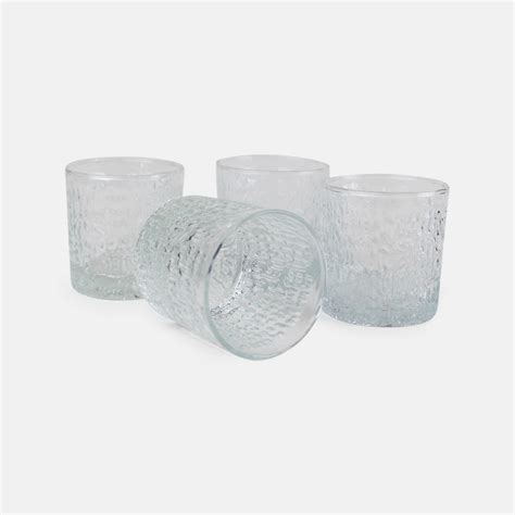 A Set Of 4 Vintage Frosted Glass Tumblers Etsy