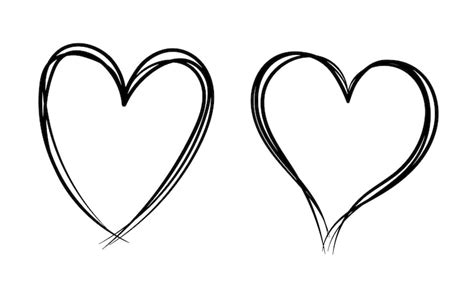 2 페이지 하트 선 그리기 이미지 Freepik에서 무료 다운로드