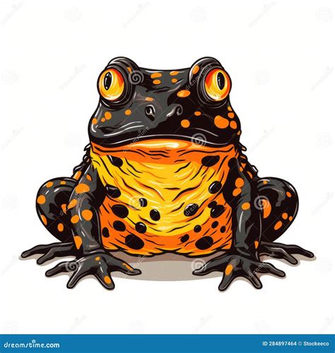 Simple Fire Bellied Toad Clip Art With White Margins Royalty Free Stock