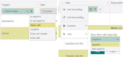Kendo Grid How To Show The Same Filter Option In Row And Column Filter Stack Overflow