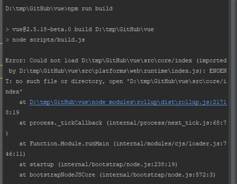 Npm Run Build Failed Issue Vuejs Vue GitHub