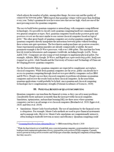 Quantum Computing And The Financial System Spooky Action At A