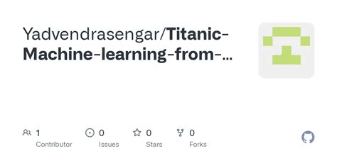 GitHub Yadvendrasengar Titanic Machine Learning From Disaster